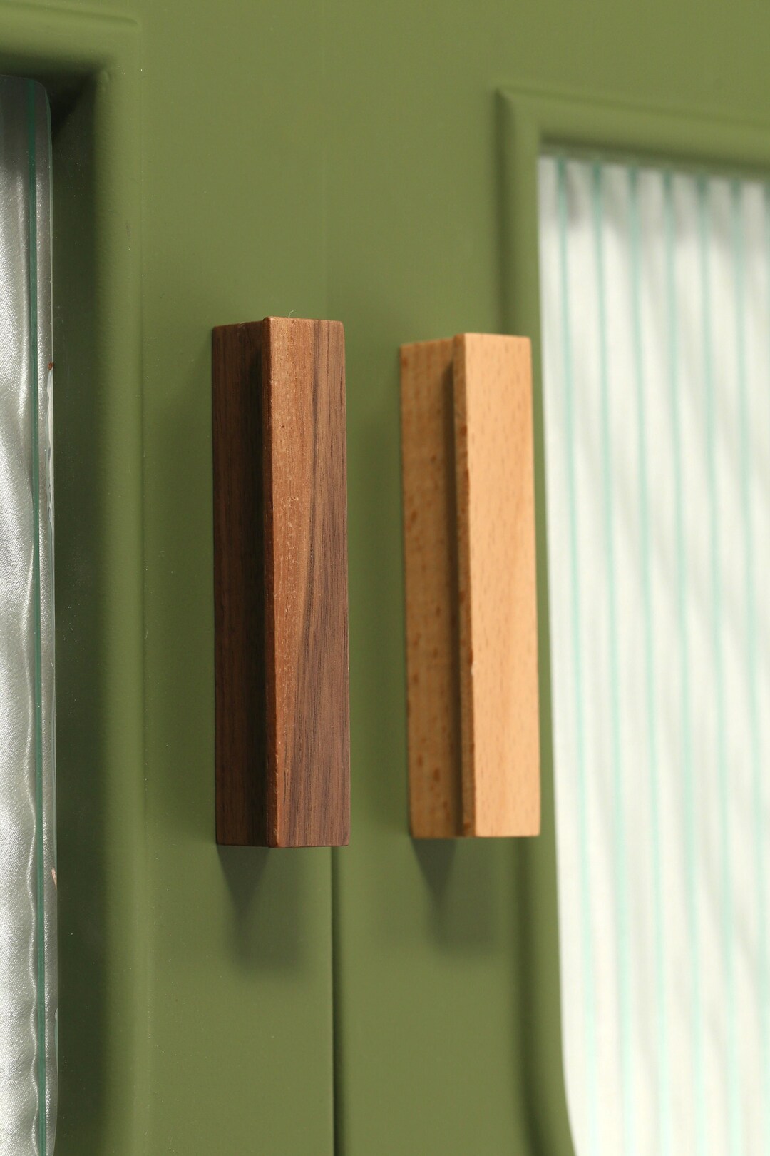 Wooden Door Handles, Walnut Drawer Pulls, Cabinet Handles, Cupboard ...