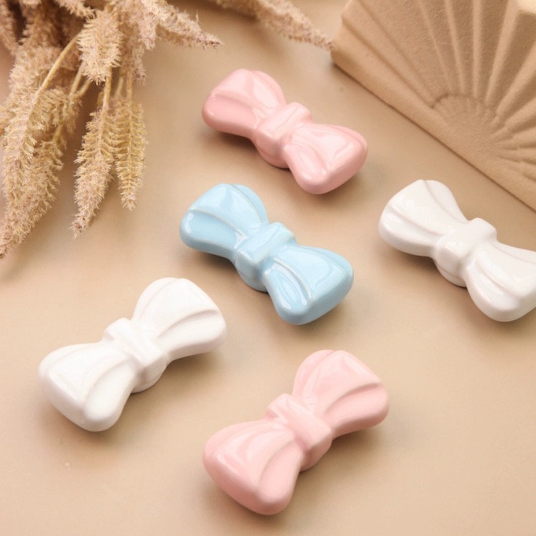 Ceramic Bow Cabinet Handle Pulls, Drawer Knob Pulls, Furniture Knobs ...