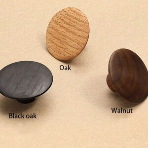 Natural Solid Wood Cabinet Pulls Handles, Oak Walnut Drawer Handle ...