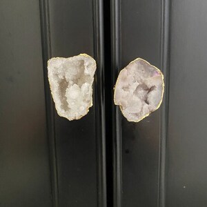White Crystals Brass Base Drawer Knobs, Colorful Cabinet Knob Dresser ...