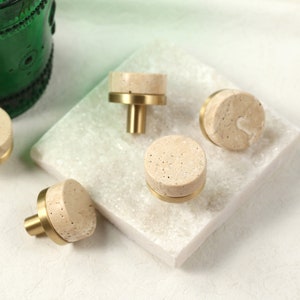Travertine Brass Cabinet Handles, Marble Handles Knobs Hardware ...