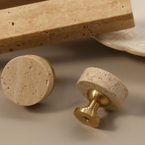 Travertine Cabinet Drawer Pulls Knob, Stone Long Handle Hardware ...