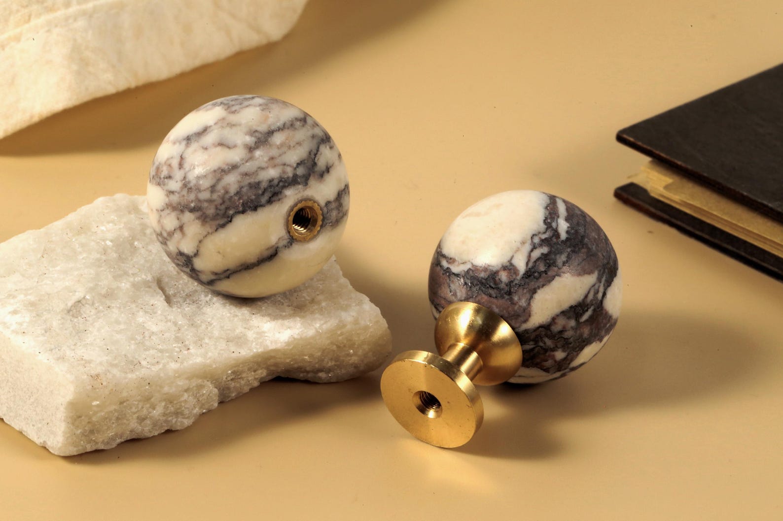 Marble Ball Cabinet Drawer Knob, Stone Drawer Handles Knobs Hardware ...
