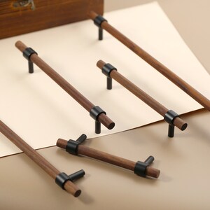 Solid Wood Cabinet Handles, Walnut Kitchen Pulls, Custom Engraved ...