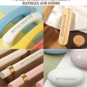 High Quality Colorful Knobs, 50MM Wooden Nursery Drawer Knobs, Custom Engraved Round Dresser ...