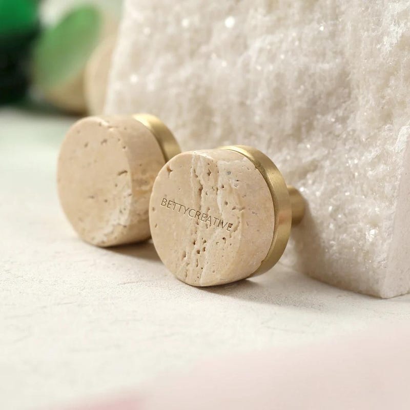 Travertine Pull and Knob - Etsy