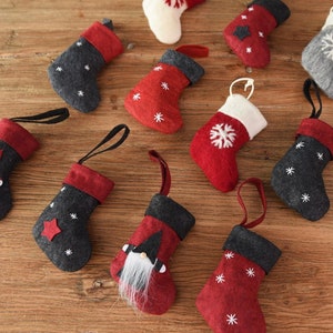 Felted Sock Ornaments Felt Christmas Stockings Wool Felt - Etsy