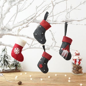 Felted Sock Ornaments Felt Christmas Stockings Wool Felt - Etsy