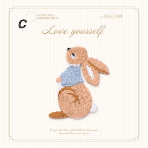 Rabbit Patch, 3 Styles, Embroidered Bunny Patches, Iron on Sew on ...