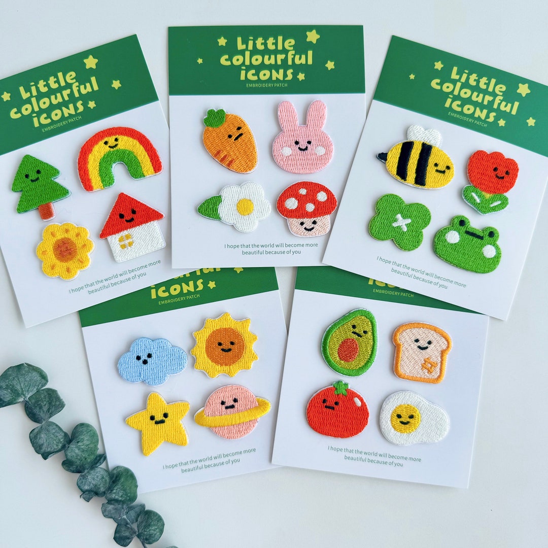 Cute Embroidered Patches, Little Icons Patchs, Self Adhesive Patches ...