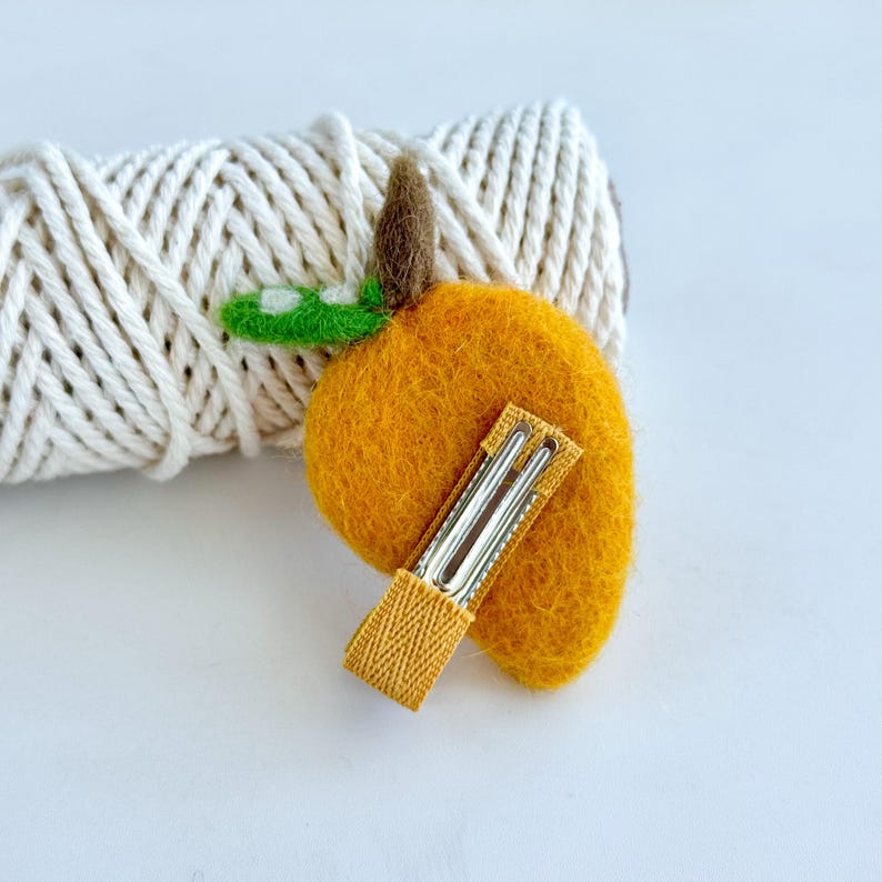 Felt Mango Hair Clip, Tropical Fruit Hair Accessory - Etsy