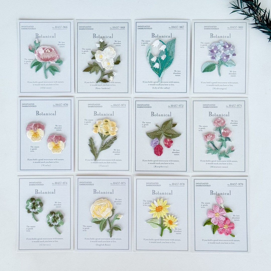 Embroidered Flower Patch, 14 Options, Botanical Patch, Iron on Sew on ...