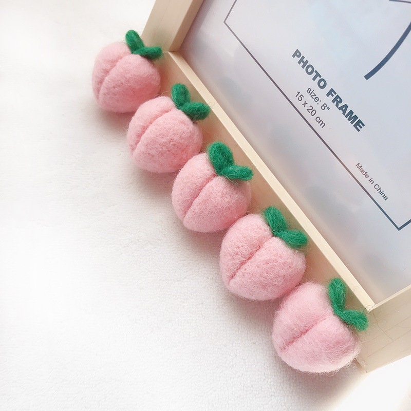 Felted Peaches Wool Felt Peach Peach Décor Felt Fruit - Etsy