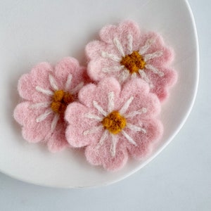 Handmade Wool Felt Flowers, Craft Embellishments, Set of 10 - Etsy