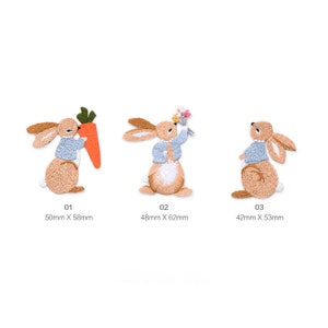 Rabbit Patch, 3 Styles, Embroidered Bunny Patches, Iron on Sew on ...