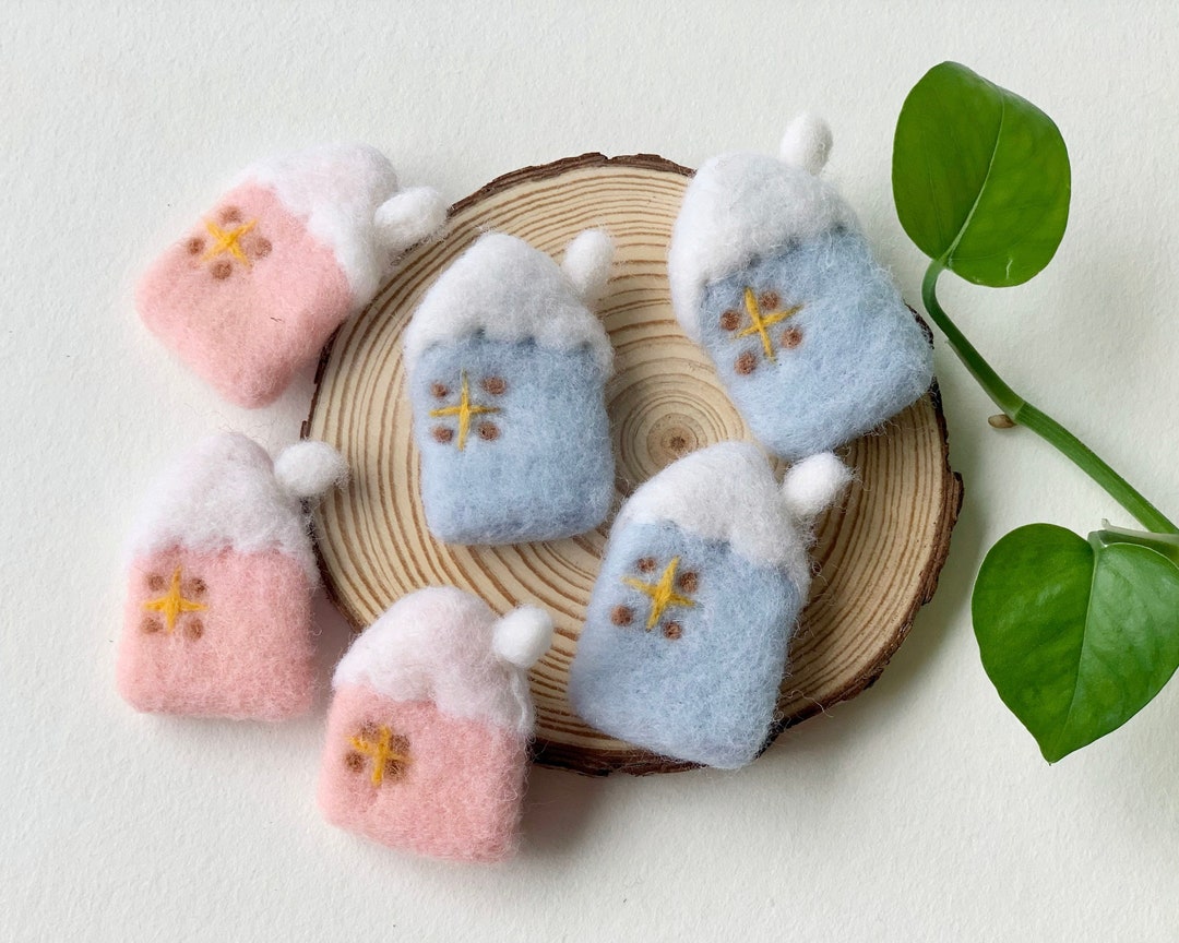 Needle Felted Wool House, Miniature Felt Ornament, Craft Accessory - Etsy