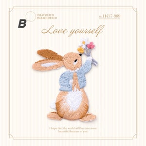 Rabbit Patch, 3 Styles, Embroidered Bunny Patches, Iron on Sew on ...