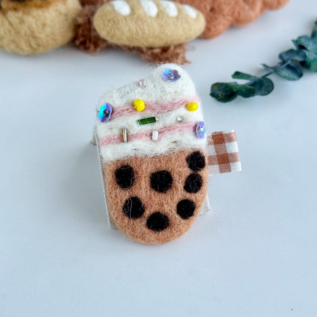 Felt Bubble Tea Hair Clip, Toddler Food Hair Accessory - Etsy