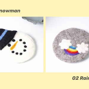 Wool Felt Coasters, 12 Styles Available, Tea Coasters, Needle Felted ...