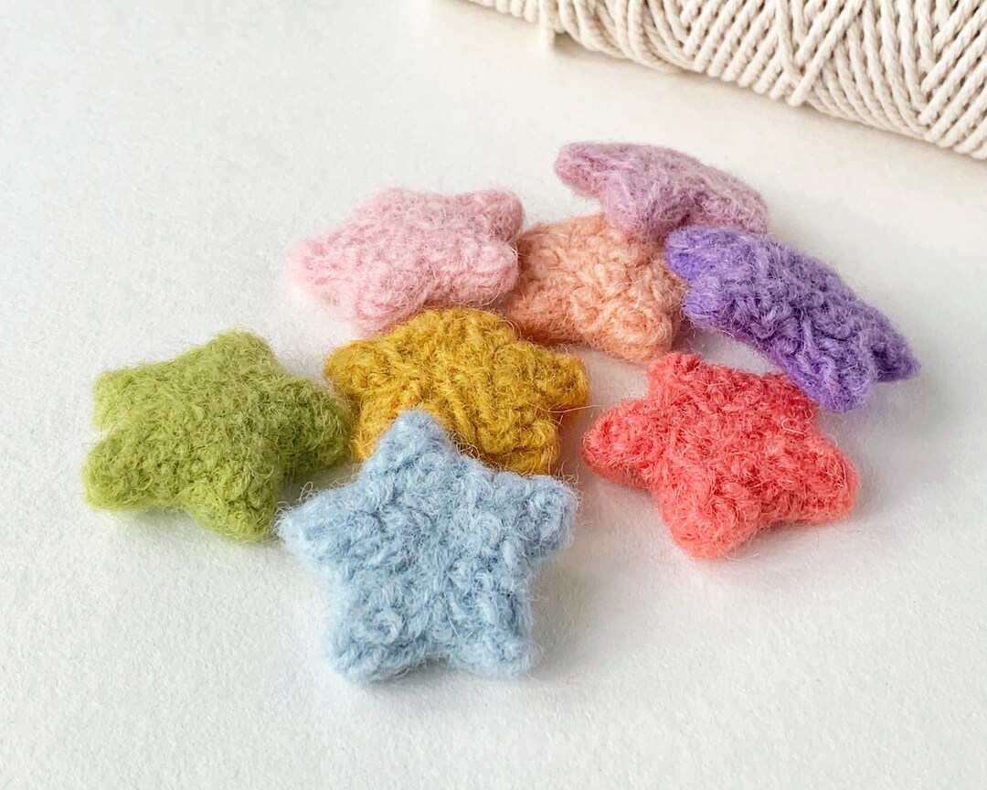 Felted Stars, 11 Colors, Curly Wool Stars for Making Hair Accessories ...