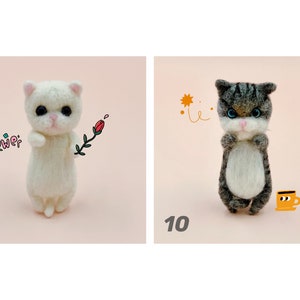 Cat Needle Felting Kit, Needle Felt Cat, Felted Animal Kit, Felt Cat ...