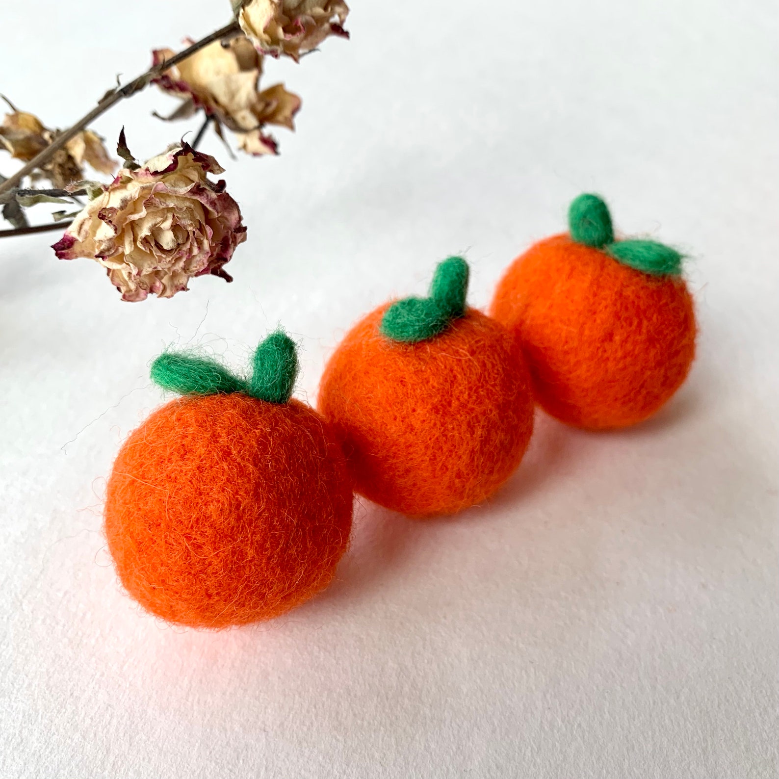 Felted Orange Wool Felt Orange Needle Felt Orange Felted - Etsy