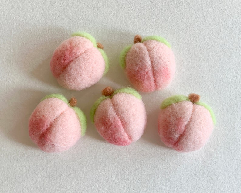 Felted Peach Wool Felt Peach Peach Decor Woolen Peach - Etsy