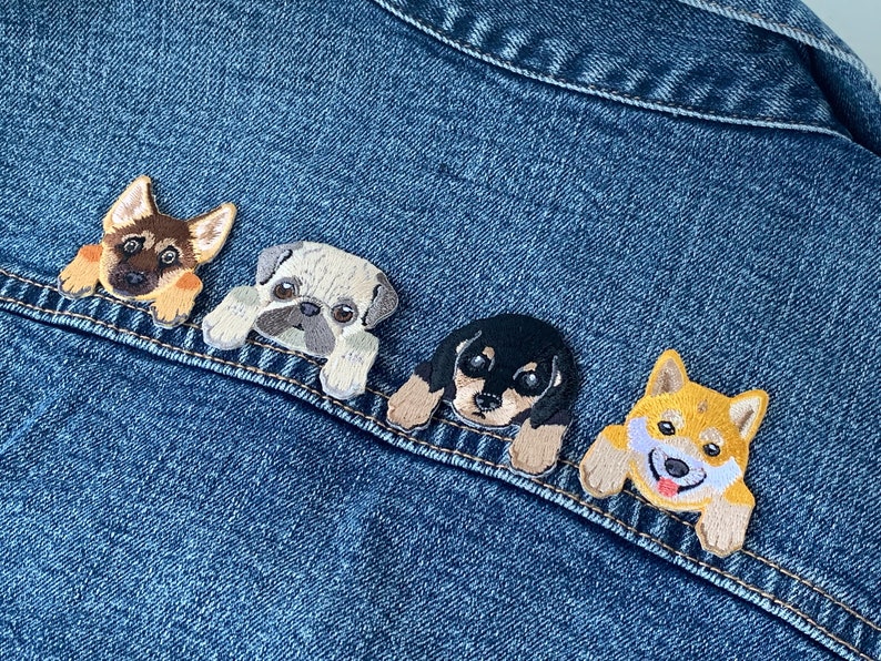 Embroidered Puppies Patch 12 Styles Pet Patches Iron on Sew - Etsy