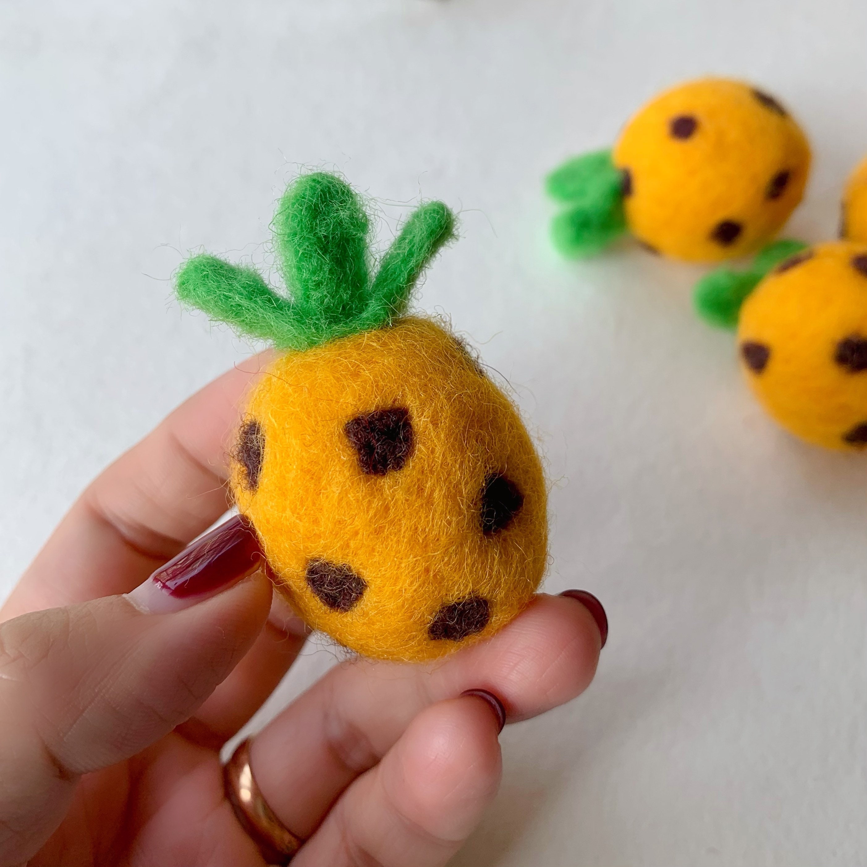 Felted Pineapple Wool Felt Pineapple Needle Felted - Etsy