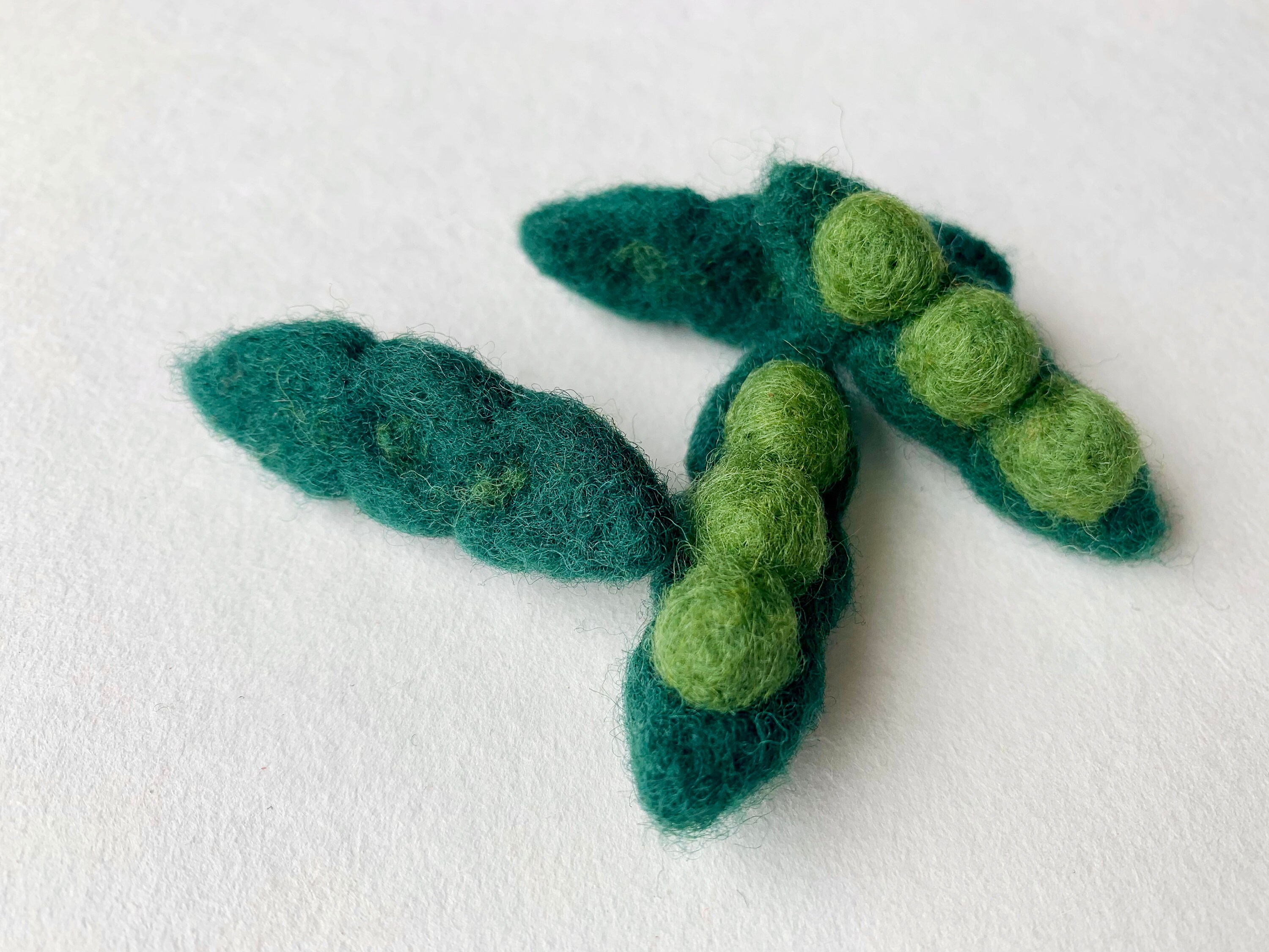 Needle Felted Peas Felt Beans Green Felt Peas Felted Peas - Etsy
