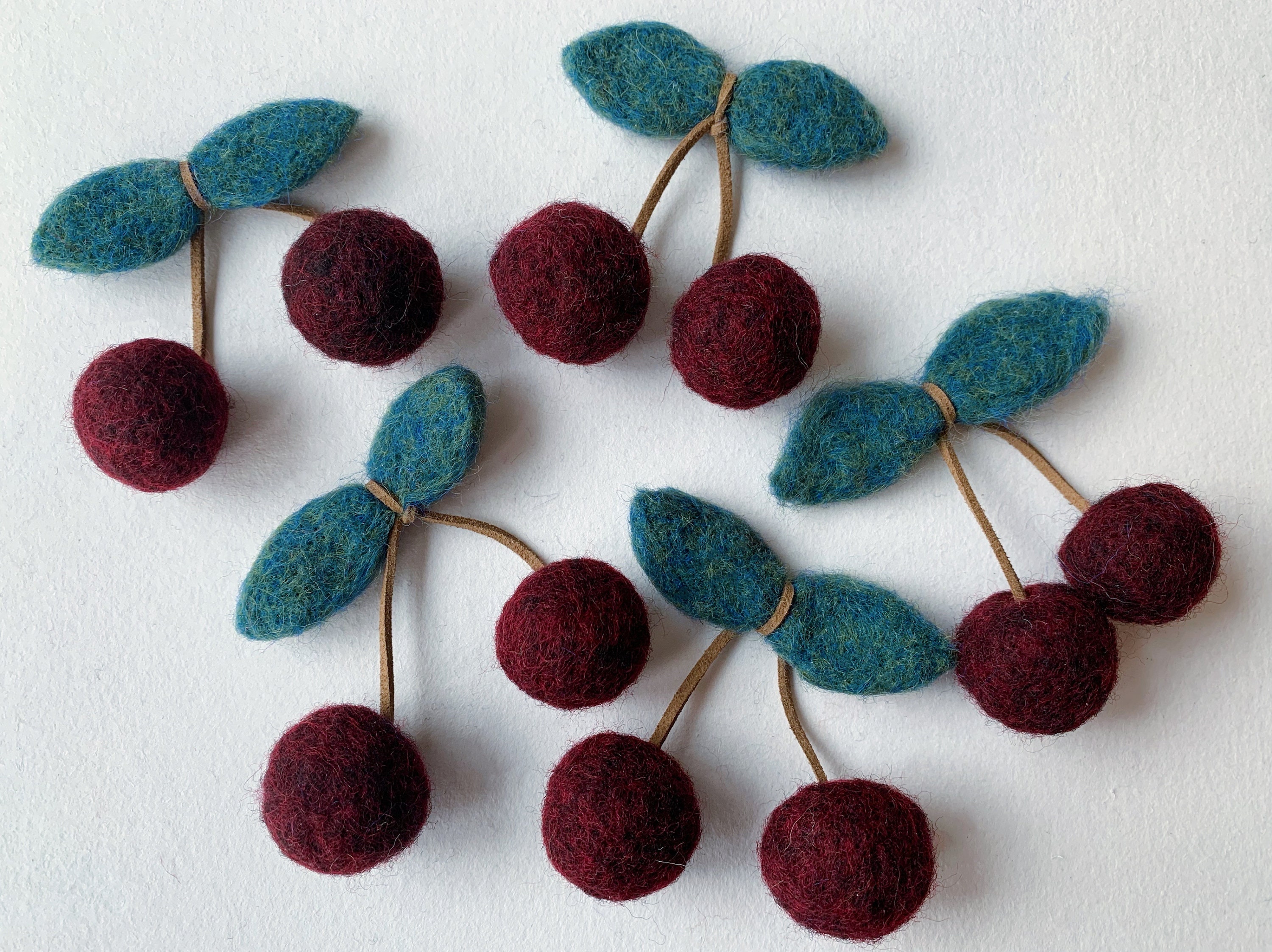 Felt Cherries Felt Shape Felted Shapes Wool Felt Fruit | Etsy