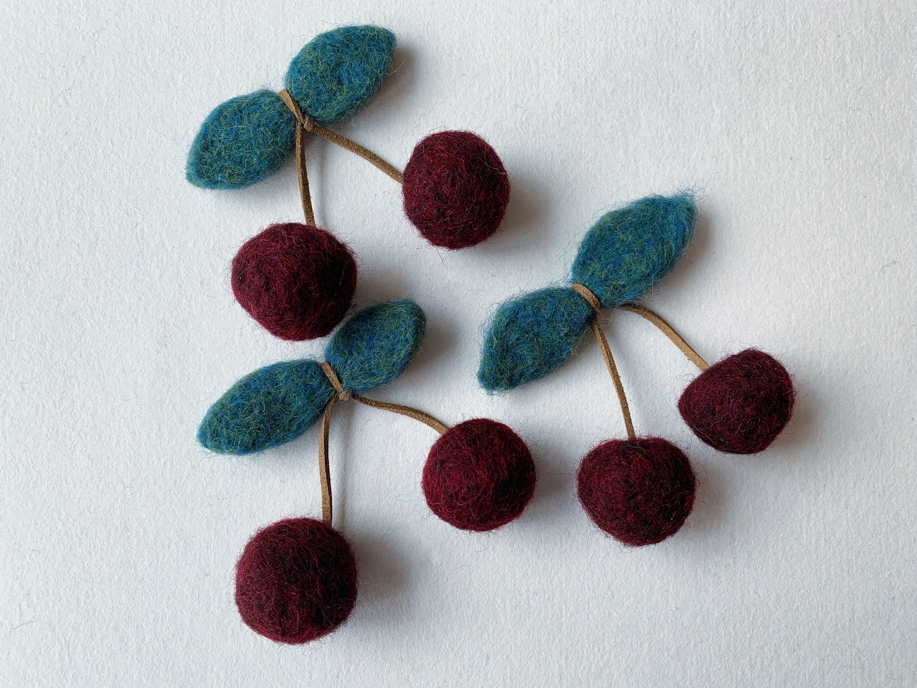 Felt Cherries Felt Shape Felted Shapes Wool Felt Fruit | Etsy
