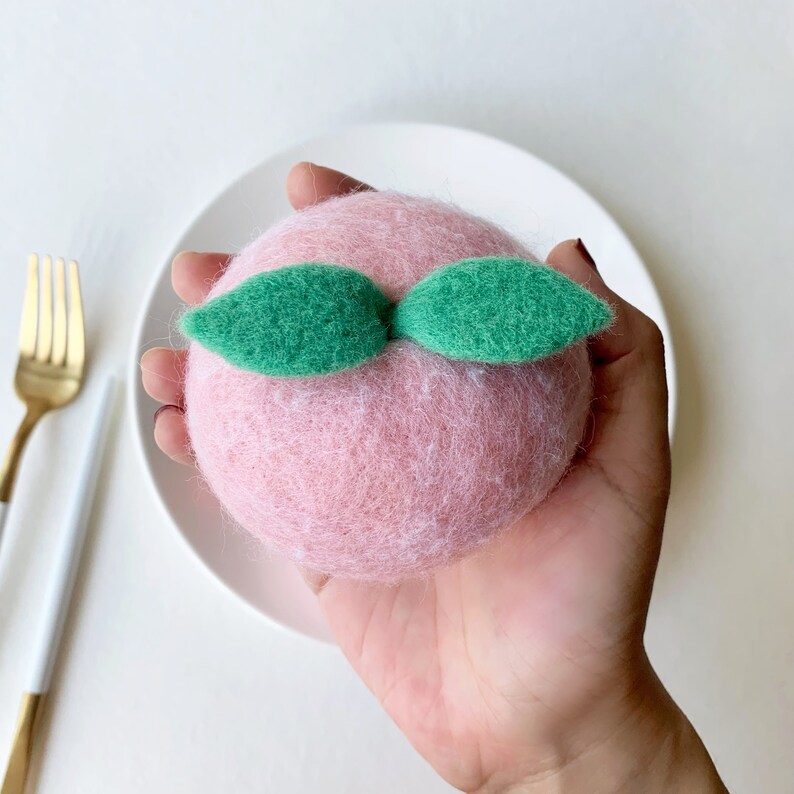 Felted Peach 8cm Wool Felt Peach Felted Peaches Peach | Etsy