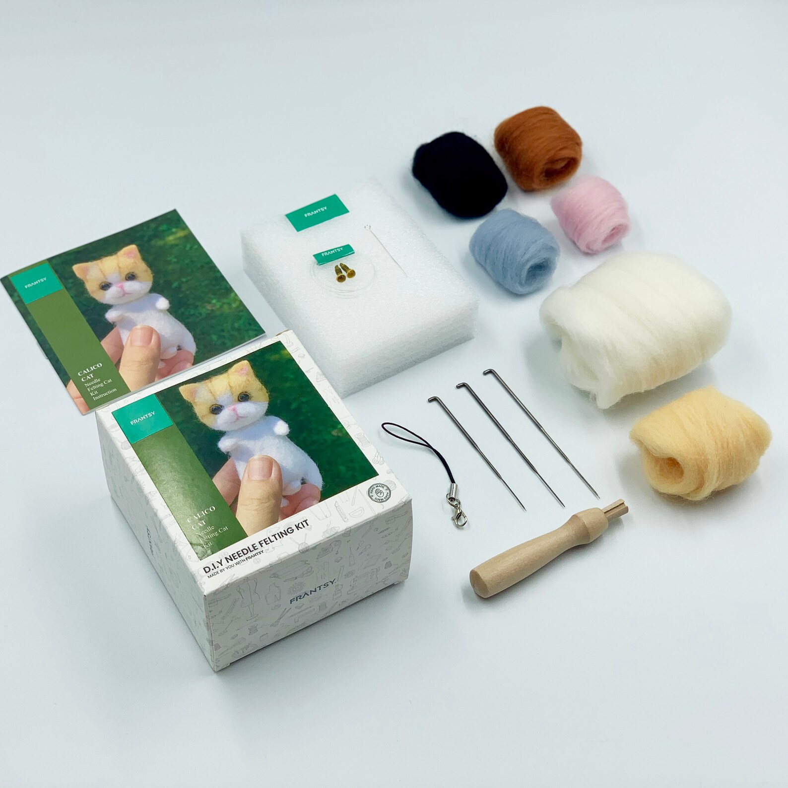 Cat Needle Felting Kit Needle Felt Cat Felted Animal Kit - Etsy