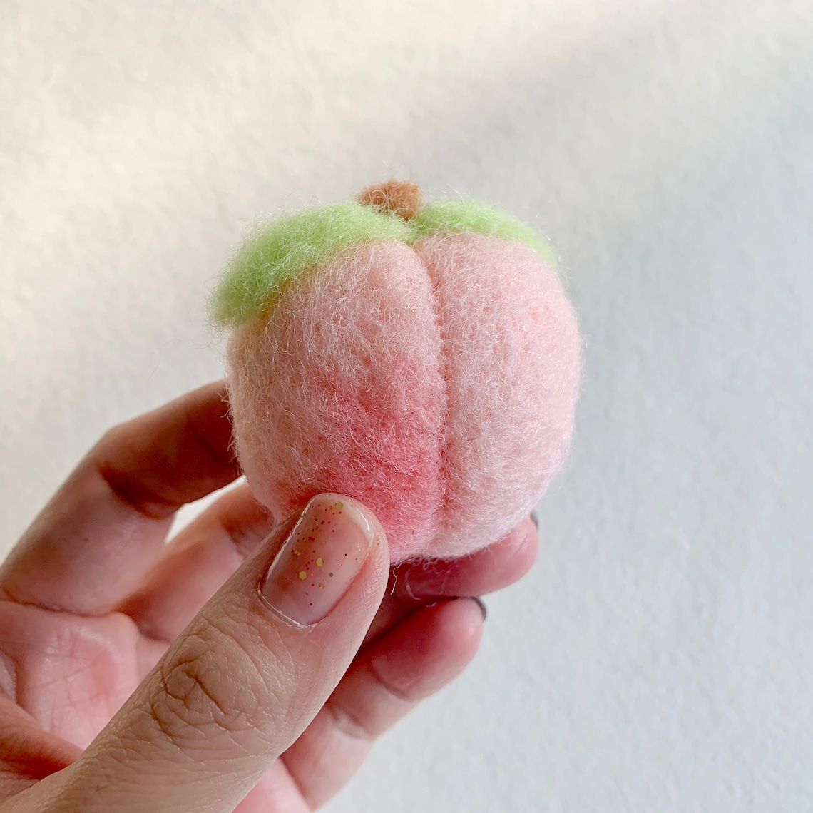 Felted Peach Wool Felt Peach Peach Decor Woolen Peach - Etsy