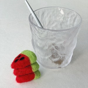 Felted Watermelon, Needle Felted Watermelon Slice, Wool Felt Fruit ...
