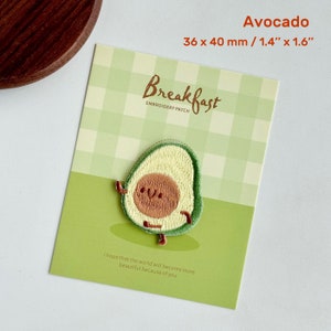 Breakfast Patches, Embroidered Patch, Avocado, Toast, Egg Patches, Self ...