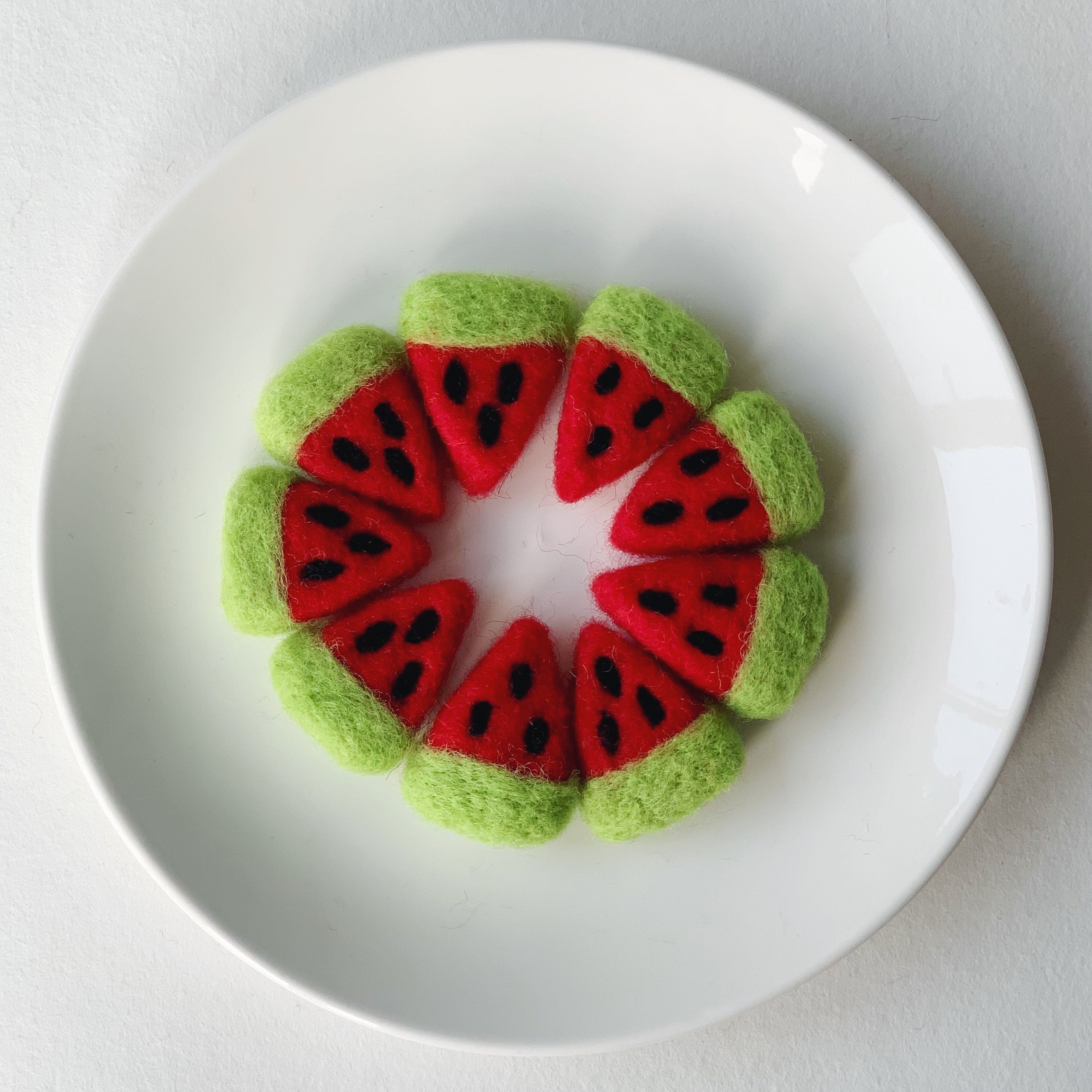 Felted Watermelon Slice, Needle Felted Wool Fruit, Summer Decor - Etsy