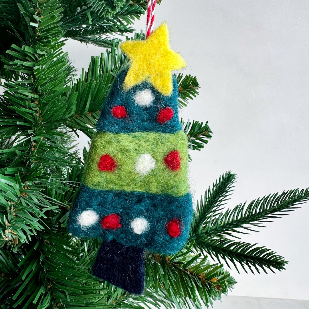Felted Christmas Tree Ornament, Christmas Tree Decorations, Christmas ...