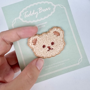 Teddy Bear Patch, 3 Colors, Chenille Animal Patches, Iron on Sew on ...