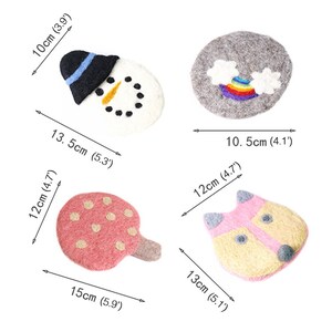 Wool Felt Coasters, 12 Styles Available, Tea Coasters, Needle Felted ...