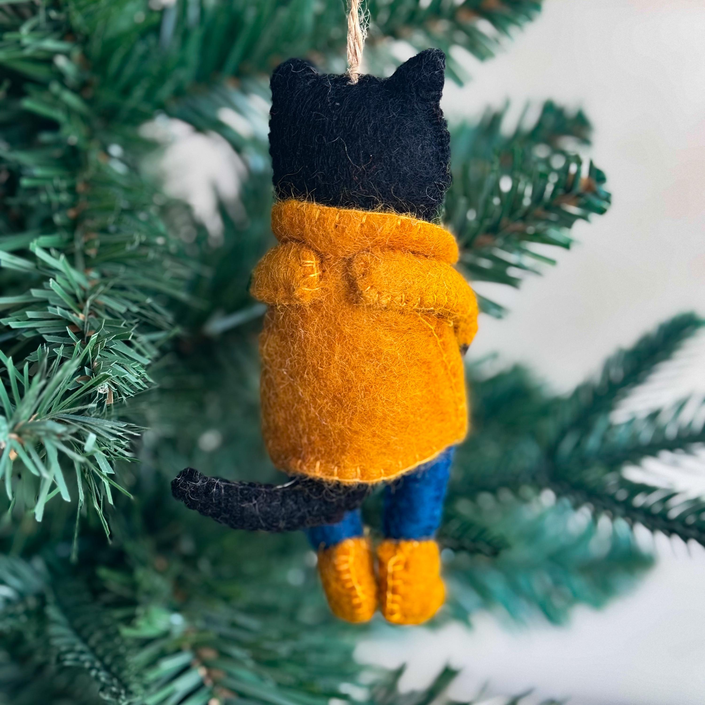 Felt Cat Christmas Ornament: Wool Felted Kitten Decor - Etsy