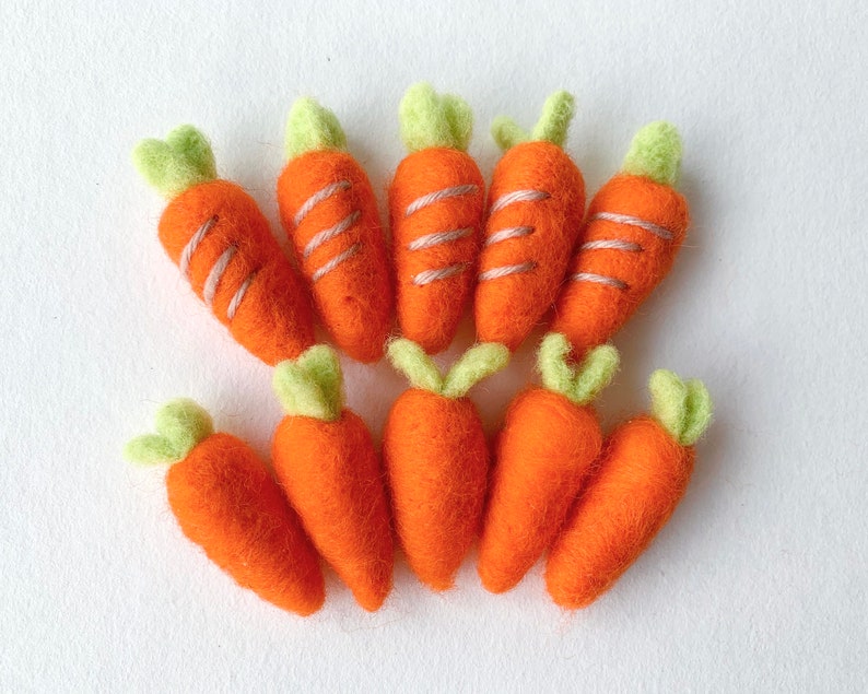 Felted Wool Carrots, Handmade Play Food, Craft Decoration (10 Pcs) - Etsy