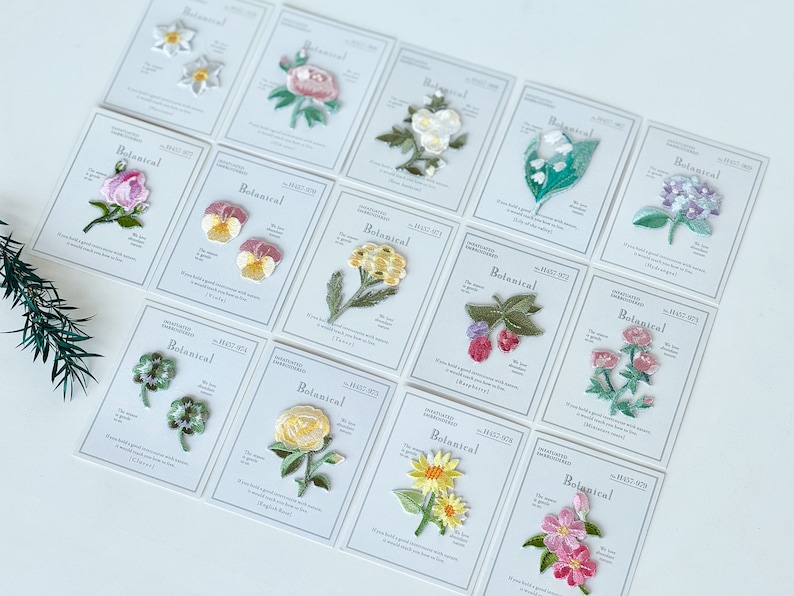 Embroidered Flower Patch, 14 Options, Botanical Patch, Iron on Sew on ...
