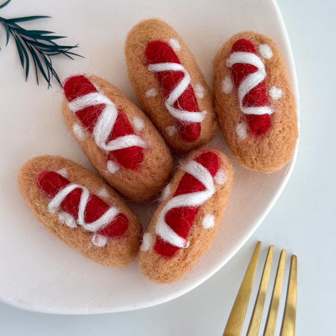Wool Felt Hot Dog: Handmade Pretend Play Food - Etsy