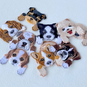 Embroidered Dogs Patch, 10 Styles, Puppy Patches, Iron on Sew on Pet ...