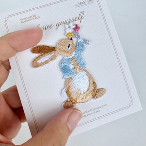 Rabbit Patch, 3 Styles, Embroidered Bunny Patches, Iron on Sew on ...