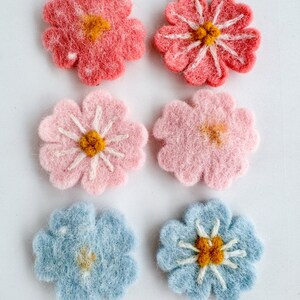 Handmade Wool Felt Flowers, Craft Embellishments, Set of 10 - Etsy
