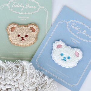 Teddy Bear Patch, 3 Colors, Chenille Animal Patches, Iron on Sew on ...
