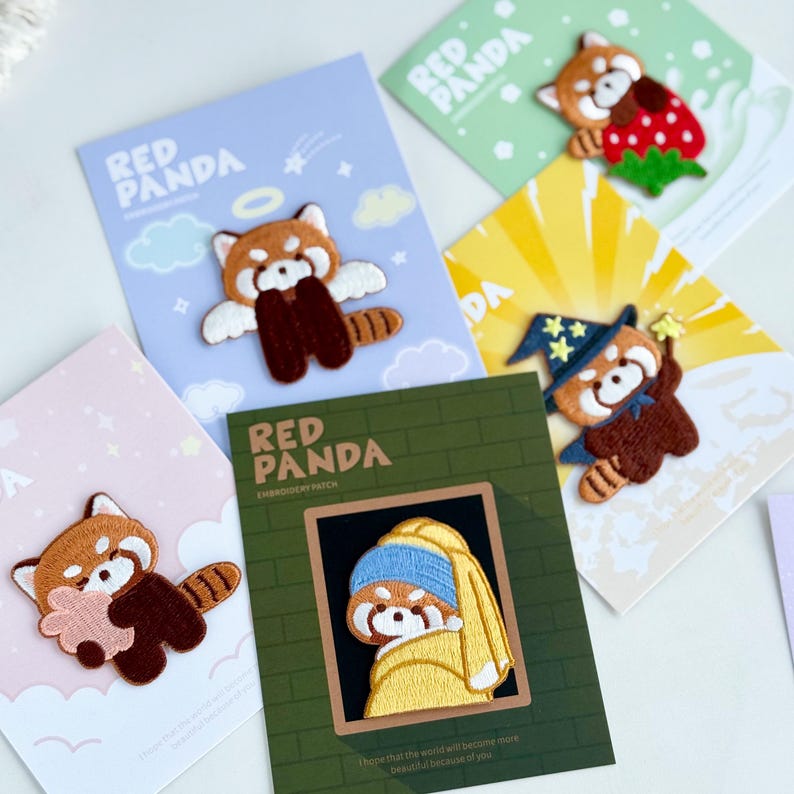 Red Panda Embroidered Patch, Collectible Appliqué - Etsy